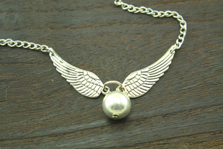 Secrets Of The Golden Snitch Necklace Gold Ball Bronze Wing Harry ...